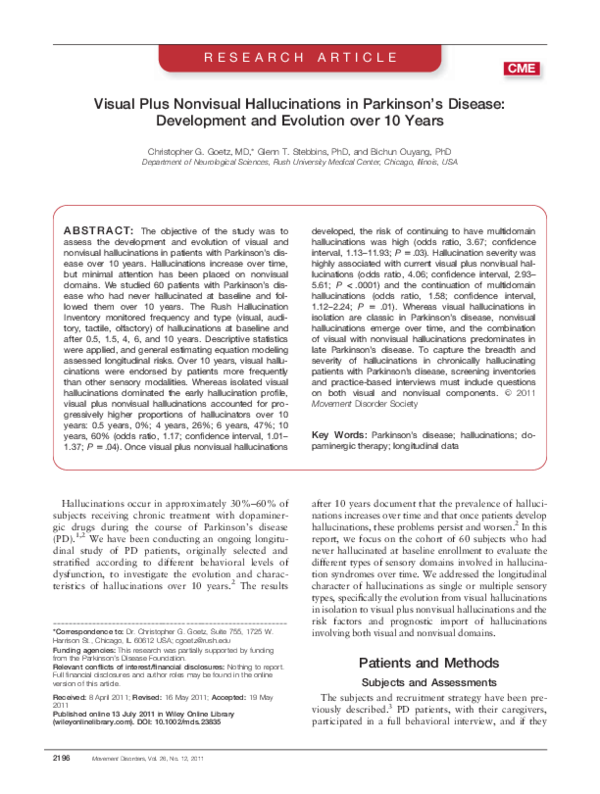 (PDF) Visual plus nonvisual hallucinations in Parkinson's disease ...