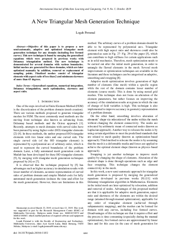 (PDF) A New Triangular Mesh Generation Technique
