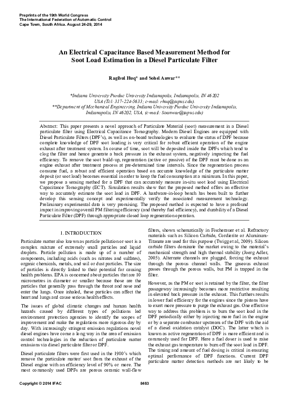 (PDF) An Electrical Capacitance Based Measurement Method for Soot Load ...