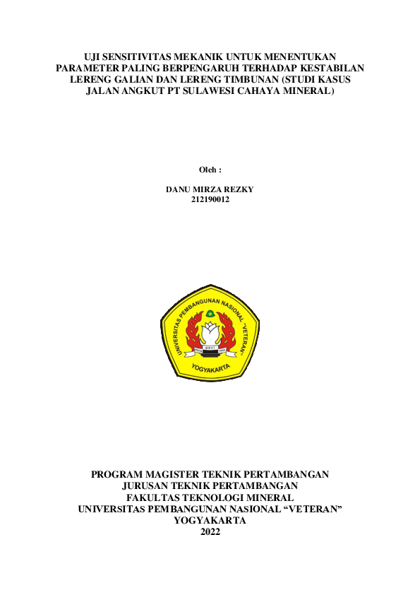 (PDF) UJI SENSITIVITAS MEKANIK UNTUK MENENTUKAN PARAMETER PALING ...