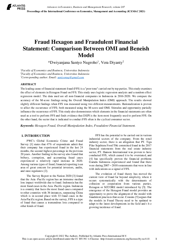 (PDF) Fraud Hexagon and Fraudulent Financial Statement: Comparison ...