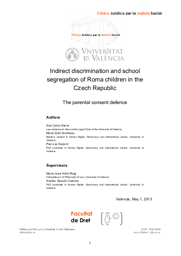 (PDF) Indirect Discrimination and School Segregation of Roma Children in the Czech Republic