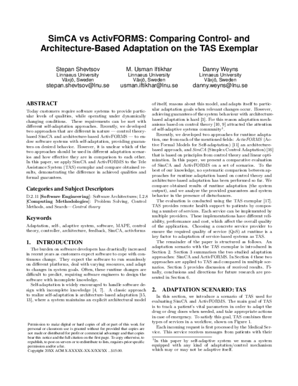(PDF) SimCA vs ActivFORMS: comparing control- and architecture-based ...