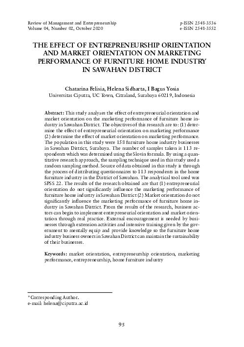 (PDF) The Effect of Entrepreneurship Orientation and Market Orientation ...