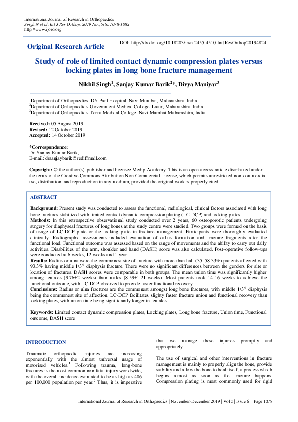 (PDF) Study of role of limited contact dynamic compression plates ...