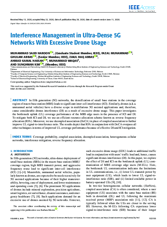 (PDF) Interference Management in Ultra-Dense 5G Networks With Excessive ...