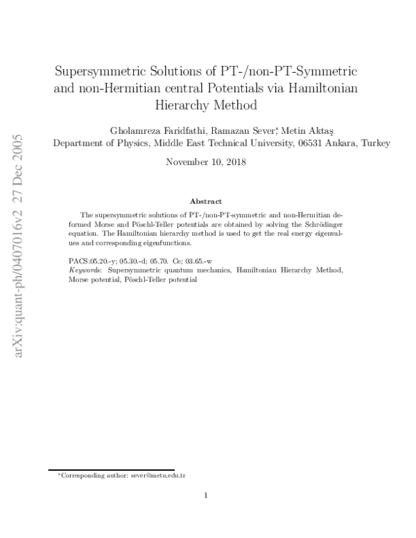(PDF) Exponential Type Complex and non-Hermitian Potentials in PT-Symmetric Quantum Mechanics ...