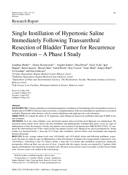 (PDF) Single Instillation of Hypertonic Saline Immediately Following ...