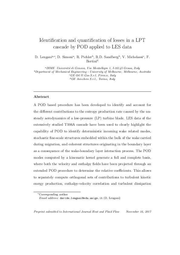 (PDF) Identification and quantification of losses in a LPT cascade by ...