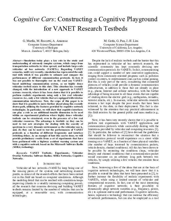 (PDF) Cognitive cars