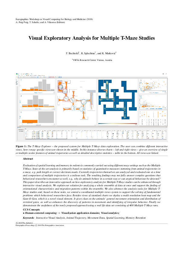 (PDF) Visual Exploratory Analysis for Multiple T-Maze Studies