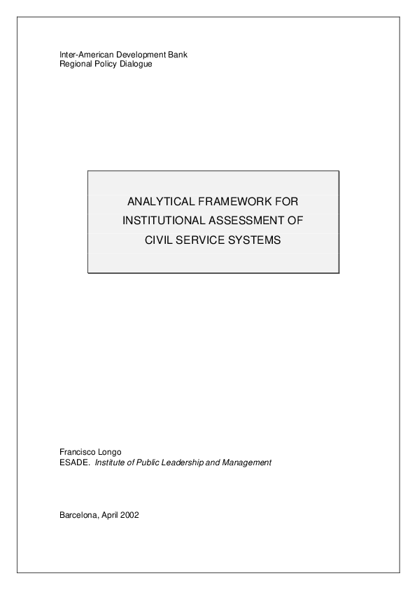 (PDF) Analytical Framework for Institutional Assessment of Civil ...
