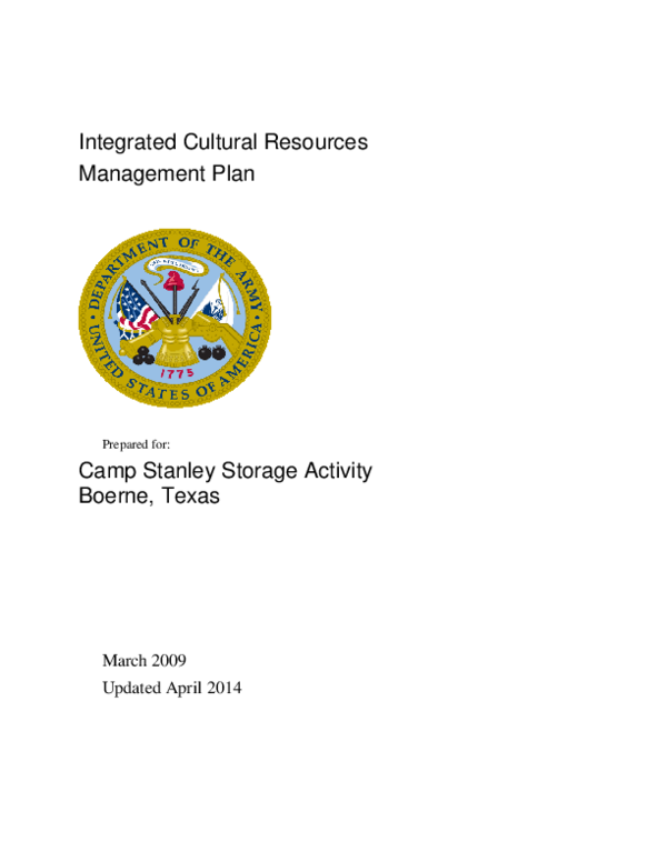 (PDF) Integrated Cultural Resources Management Plan