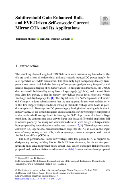 (PDF) Subthreshold Gain Enhanced Bulk- and FVF-Driven Self-cascode ...