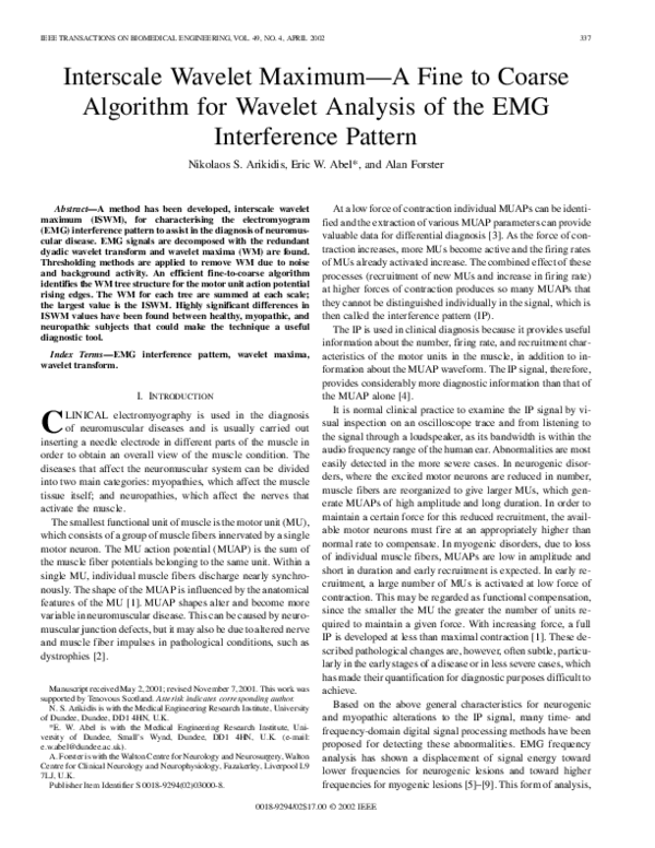 (PDF) Interscale wavelet maximum - a fine to coarse algorithm for ...