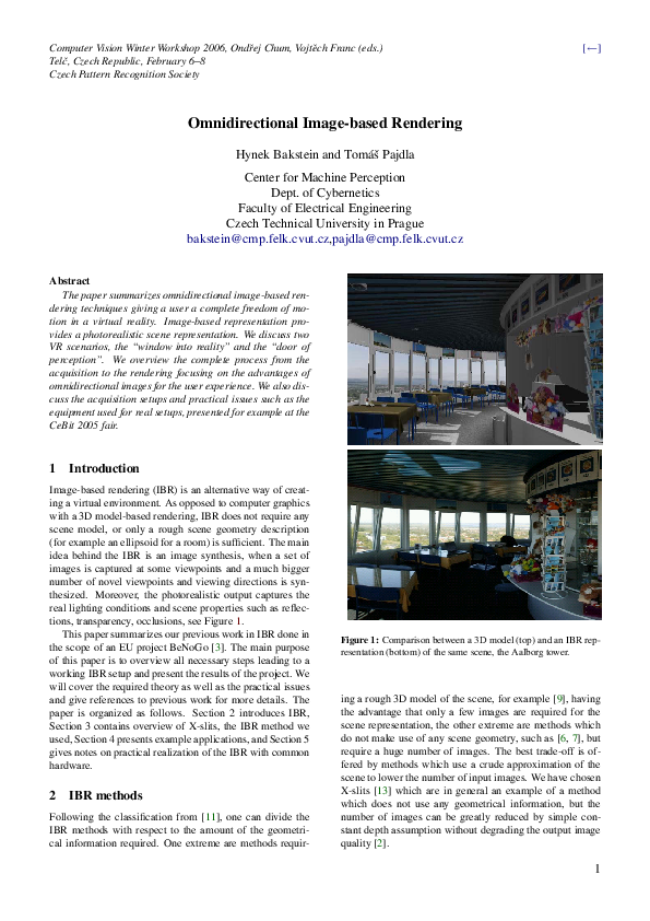 (PDF) Omnidirectional image-based rendering