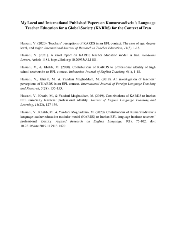 (PDF) Language Teacher Education for a Global Society: A Modular Model for Knowing, Analyzing ...