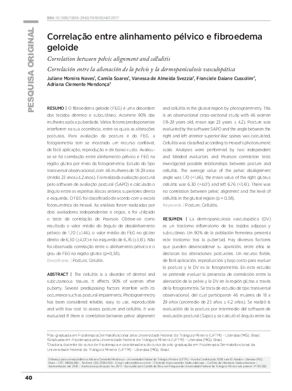 (PDF) Correlação entre alinhamento pélvico e fibroedema geloide