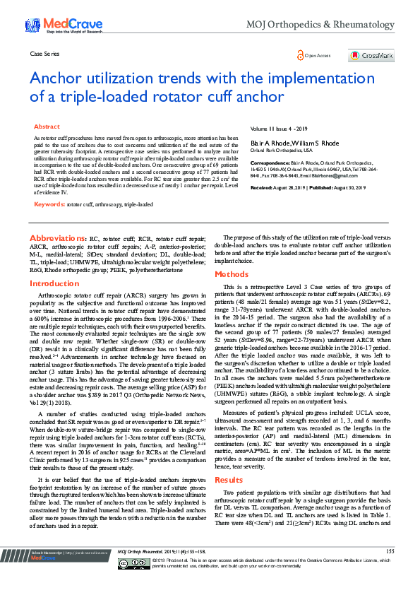 (PDF) Arthroscopic Rotator Cuff Repair Using a Triple-Loaded Suture Anchor and a Modified Mason ...