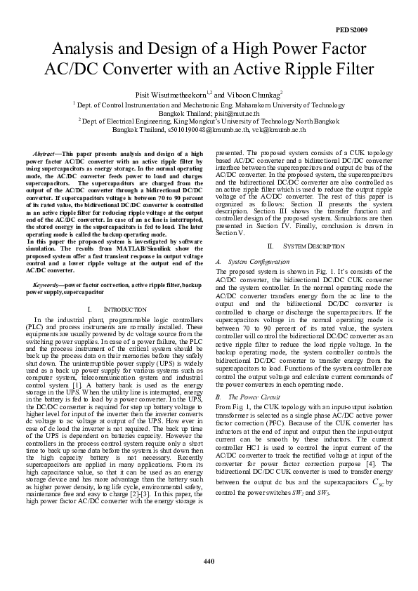 (PDF) Analysis and design of a high power factor AC/DC converter with ...