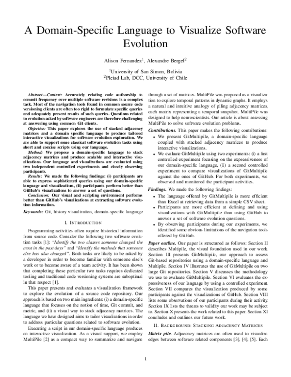 (PDF) A domain-specific language to visualize software evolution