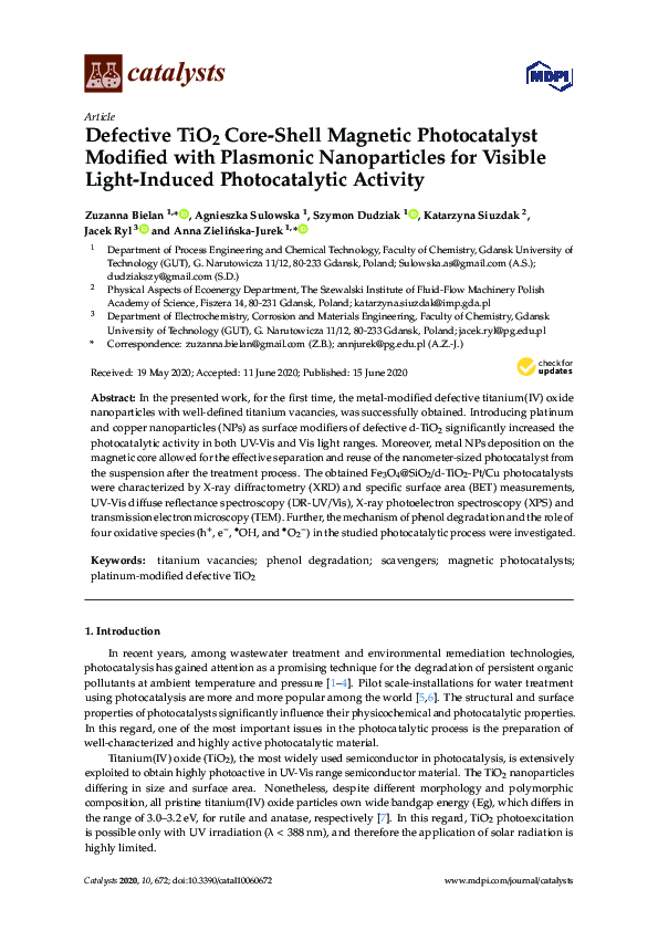 (PDF) Defective TiO2 Core-Shell Magnetic Photocatalyst Modified with ...