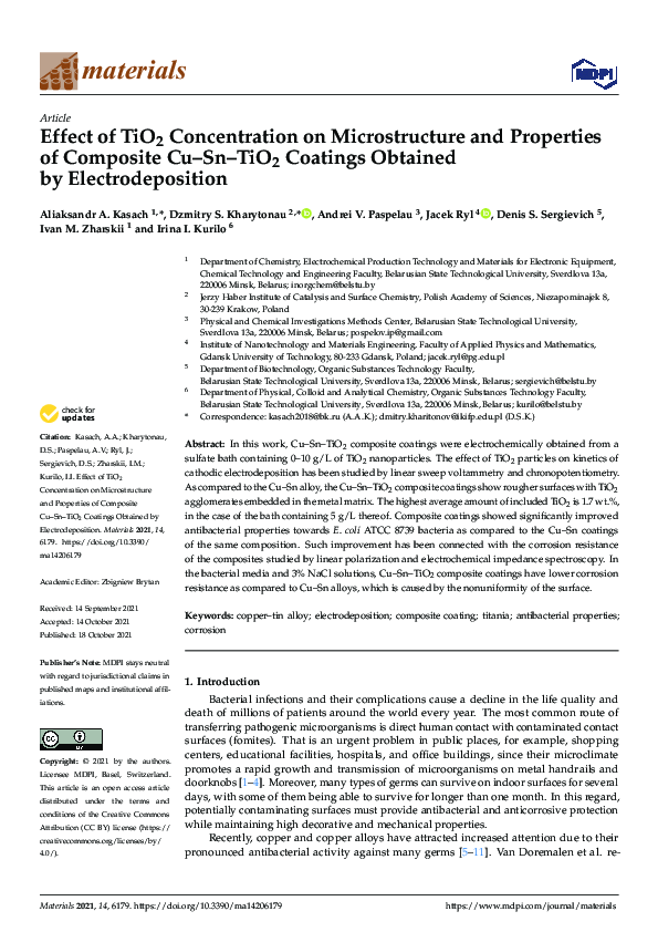 Pdf Effect Of Tio2 Concentration On Microstructure And Properties Of