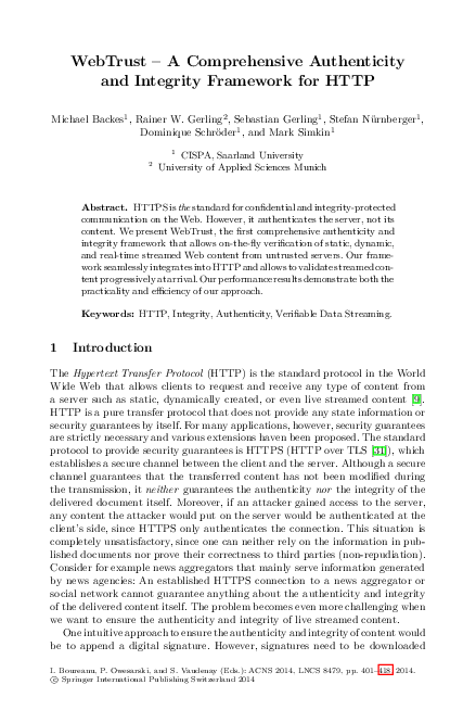 (PDF) WebTrust – A Comprehensive Authenticity and Integrity Framework ...
