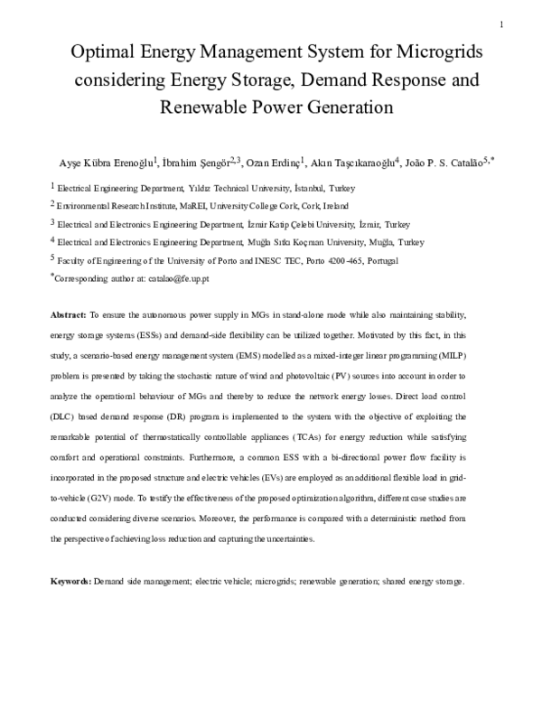 (PDF) Optimal energy management system for microgrids considering energy storage, demand ...
