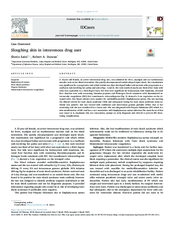 (PDF) Sloughing skin in intravenous drug user