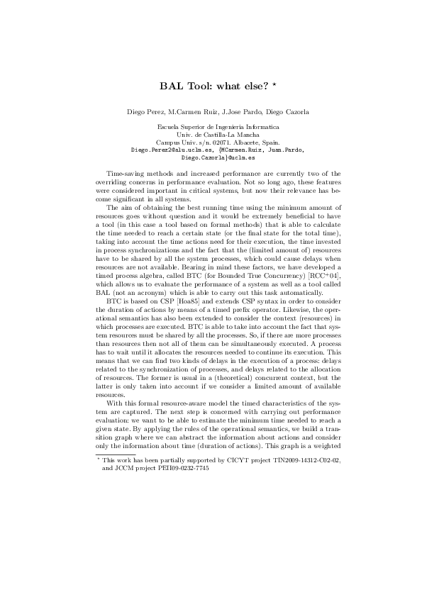 (PDF) BAL Tool: what else?