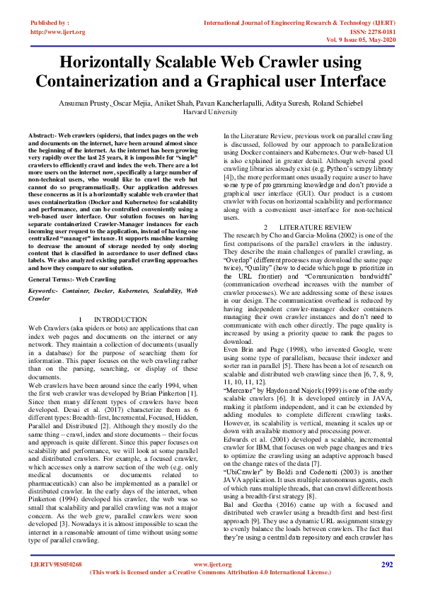(PDF) Horizontally Scalable Web Crawler using Containerization and a ...