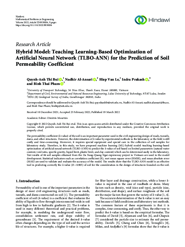 (PDF) Hybrid Model: Teaching Learning-Based Optimization of Artificial Neural Network (TLBO-ANN ...