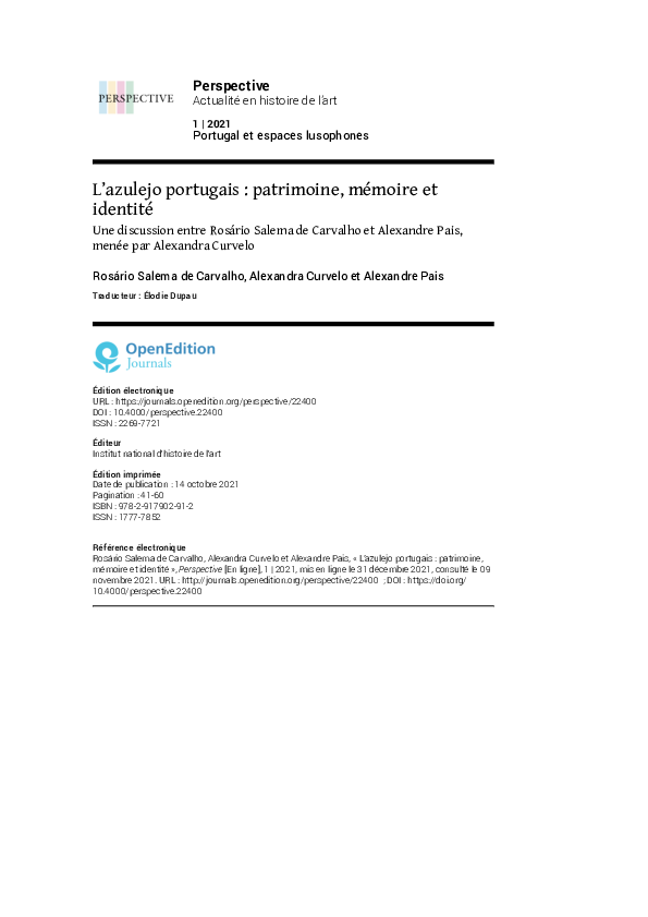(PDF) CARVALHO, Rosário Salema de, CURVELO, Alexandra; PAIS, Alexandre ...