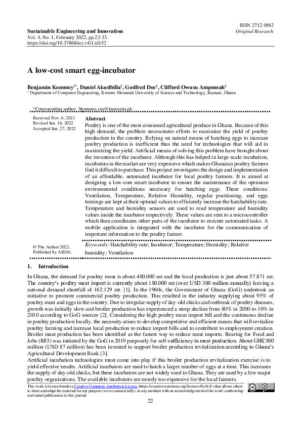 (PDF) A low-cost smart egg-incubator