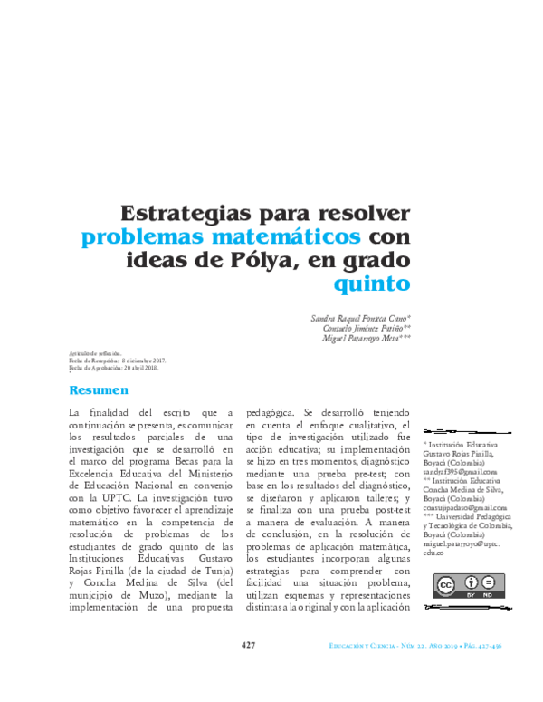 (PDF) Estrategias para resolver problemas matemáticos con ideas de ...