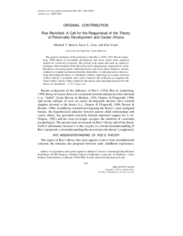 (PDF) Roe Revisited: A Call for the Reappraisal of the Theory of ...