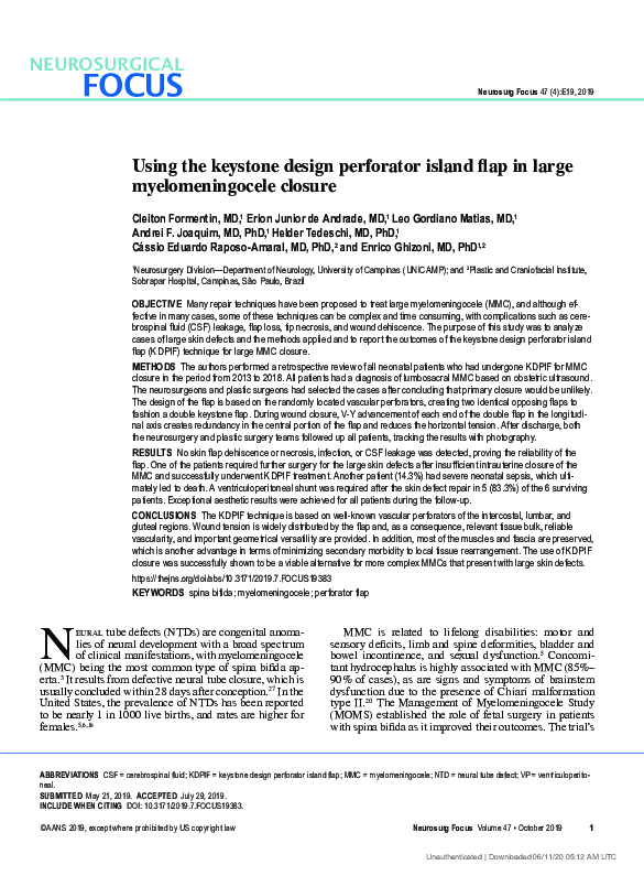 (PDF) Using the keystone design perforator island flap in large ...