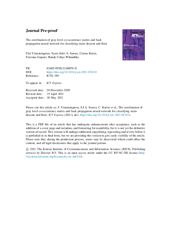 Pdf The Combination Of Gray Level Co Occurrence Matrix And Back Propagation Neural Network For