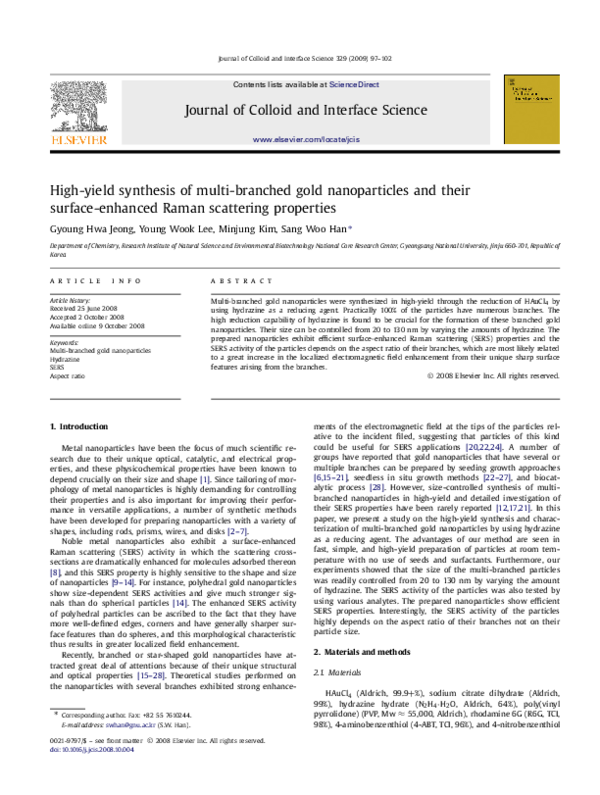 (PDF) High-yield synthesis of multi-branched gold nanoparticles and ...