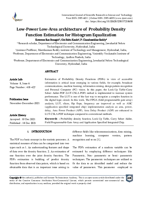 (PDF) Low-Power Low-Area architecture of Probability Density Function Estimation for Histogram ...