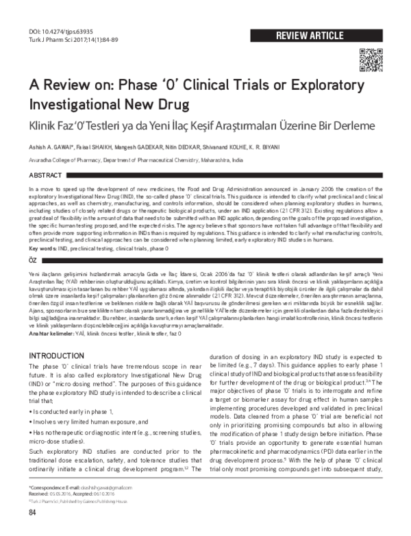 (PDF) A Review on: Phase ‘0’ Clinical Trials or Exploratory ...