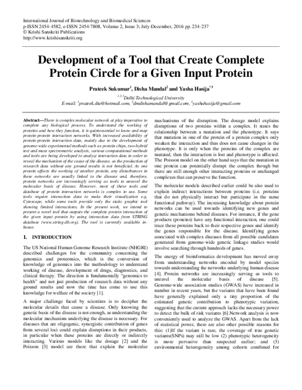 (PDF) Development of a Tool that Create Complete Protein Circle for a ...