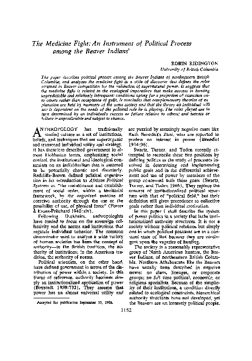 (PDF) The Medicine Fight: An Instrument of Political Process among the ...