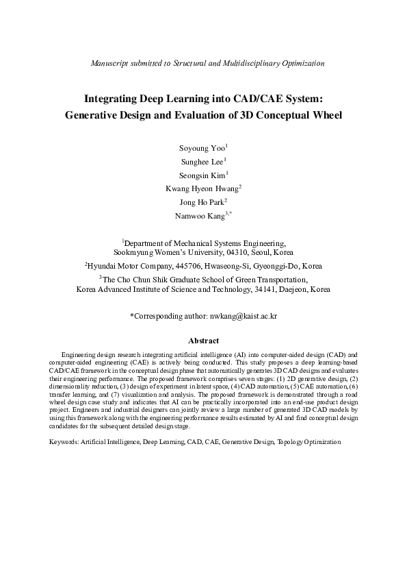 Pdf Integrating Deep Learning Into Cadcae System Generative Design