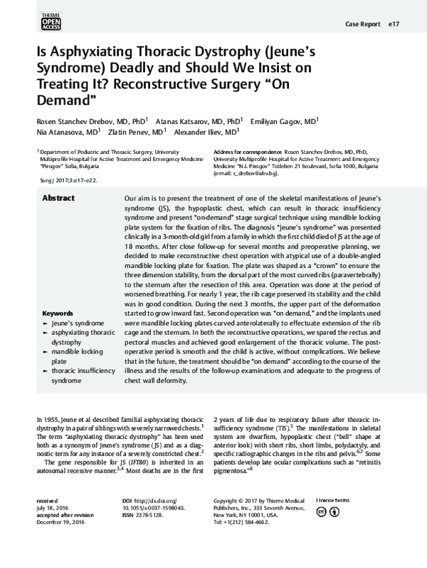 (PDF) Is Asphyxiating Thoracic Dystrophy (Jeune's Syndrome) Deadly and ...