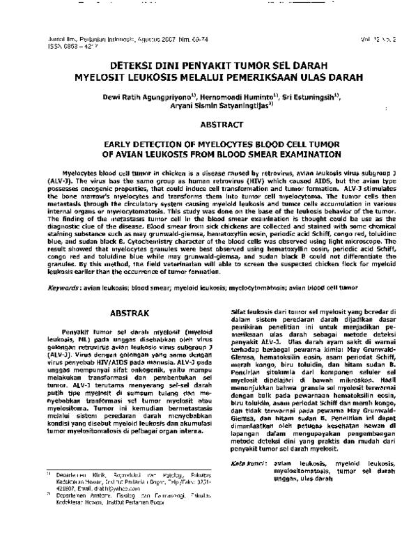 (PDF) Deteksi Dini Penyakit Tumor Sel Darah Myelosit Leukosis melalui Pemeriksaan Ulas Darah