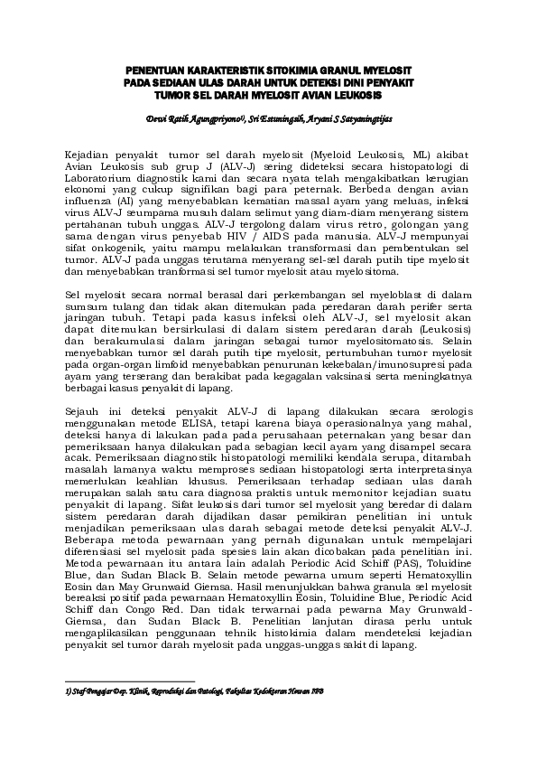 (PDF) Penentuan karakteristik sitokimia granul myelosit pada sediaan ulas darah untuk deteksi ...