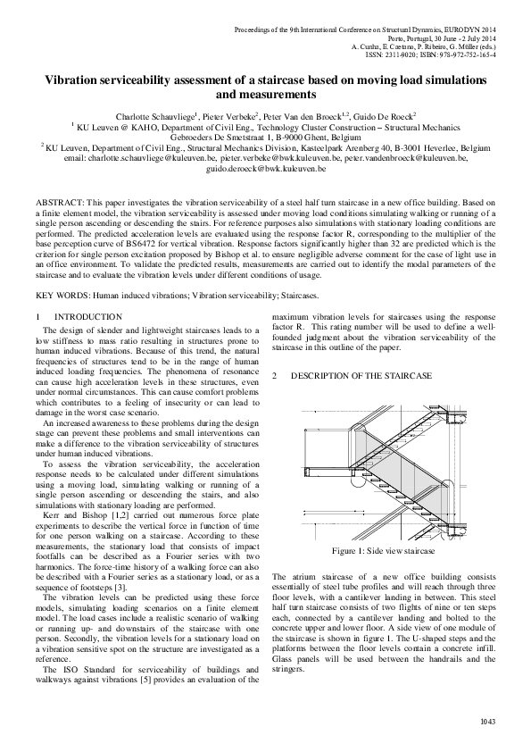 (PDF) Vibration serviceability assessment of a staircase based on ...