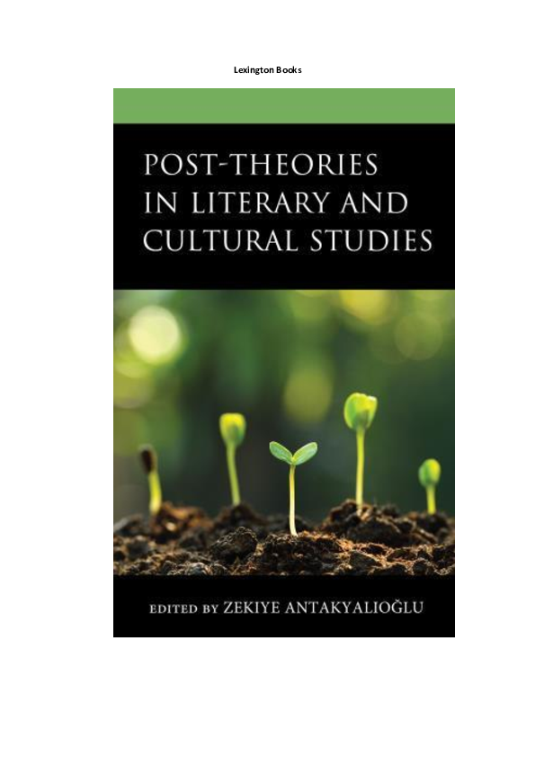 (PDF) Post-Theories in Literary and Cultural Studies (Edited Volume)